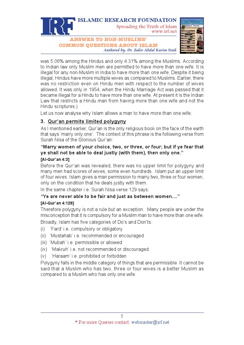Answers To Non Muslims Common Questions About Islam pdf